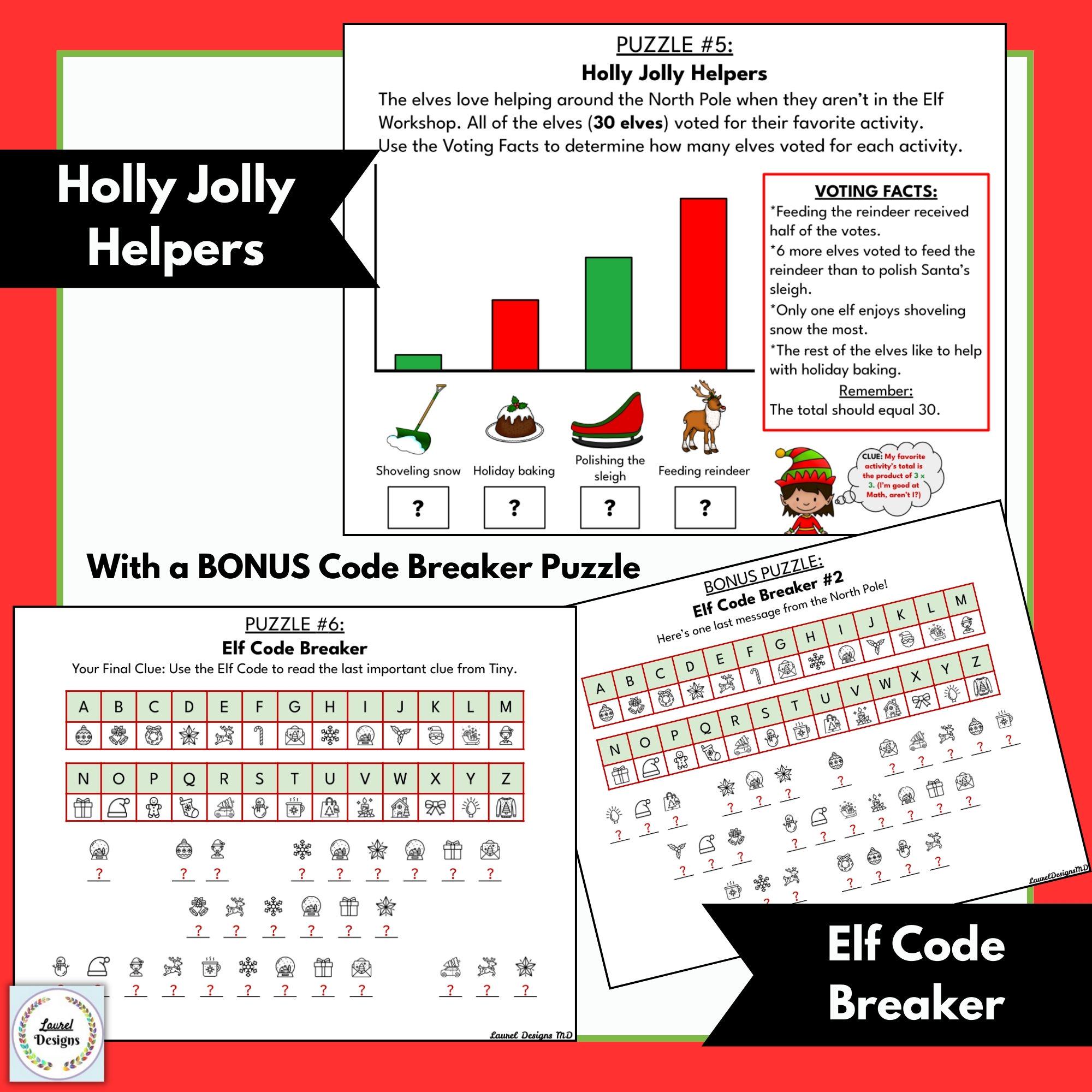 Christmas Escape Room, Elf Escape Room, Holiday Puzzles, Math Puzzles ...