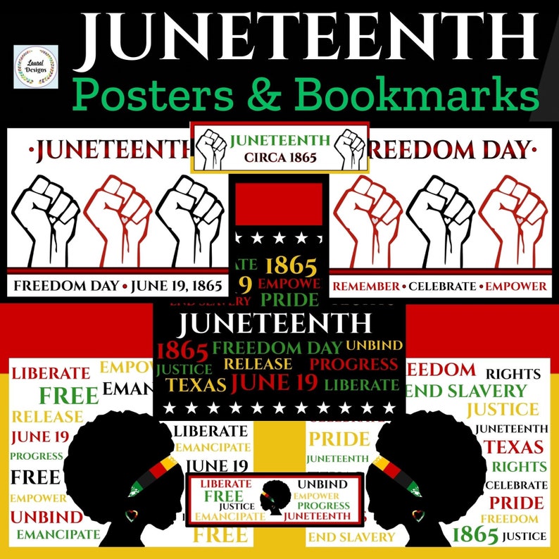 Juneteenth Posters, Juneteenth Bookmarks, Juneteenth Bulletin Board ...