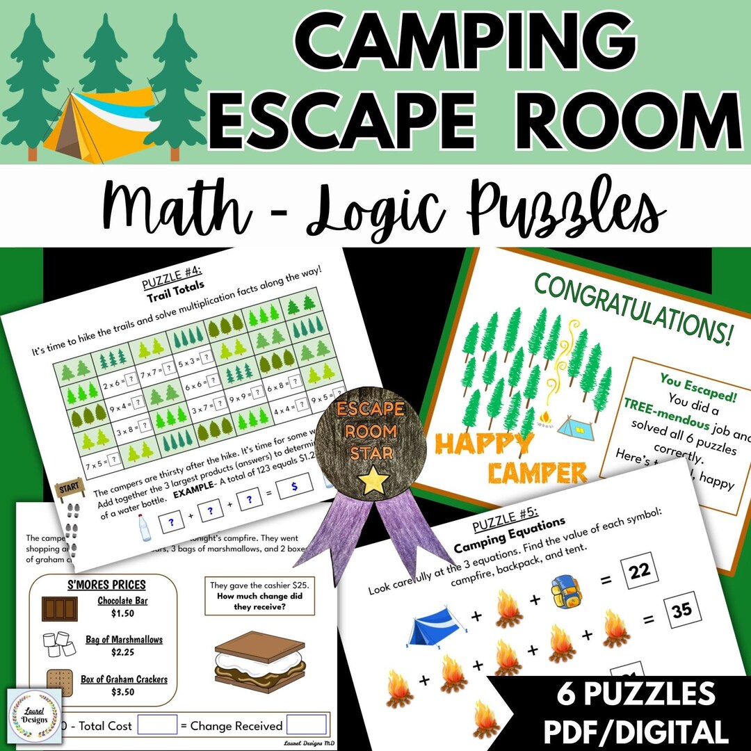 Camping Escape Room, Summer Escape Room, Summer School, Summer Camp ...