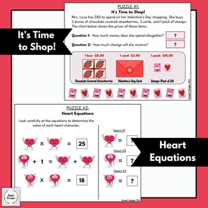 Valentine's Day Escape Room, Math Puzzles, Logic Puzzles DIGITAL ...
