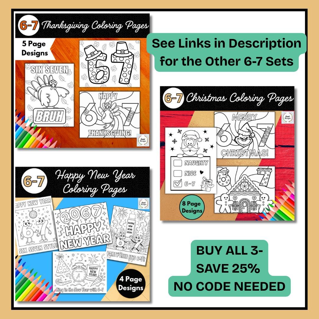 67 Thanksgiving Coloring Pages, Six Seven Bruh, Funny Turkey 6-7, Funny ...