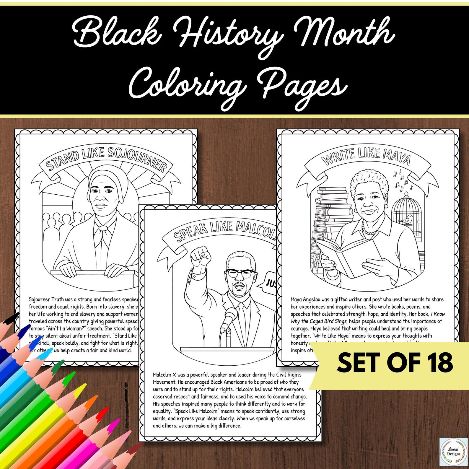 Black History Month Coloring Pages, Historical Figures Coloring Sheets ...