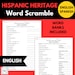 Printable Hispanic Heritage Month Word Puzzles, Worksheets, Coloring ...