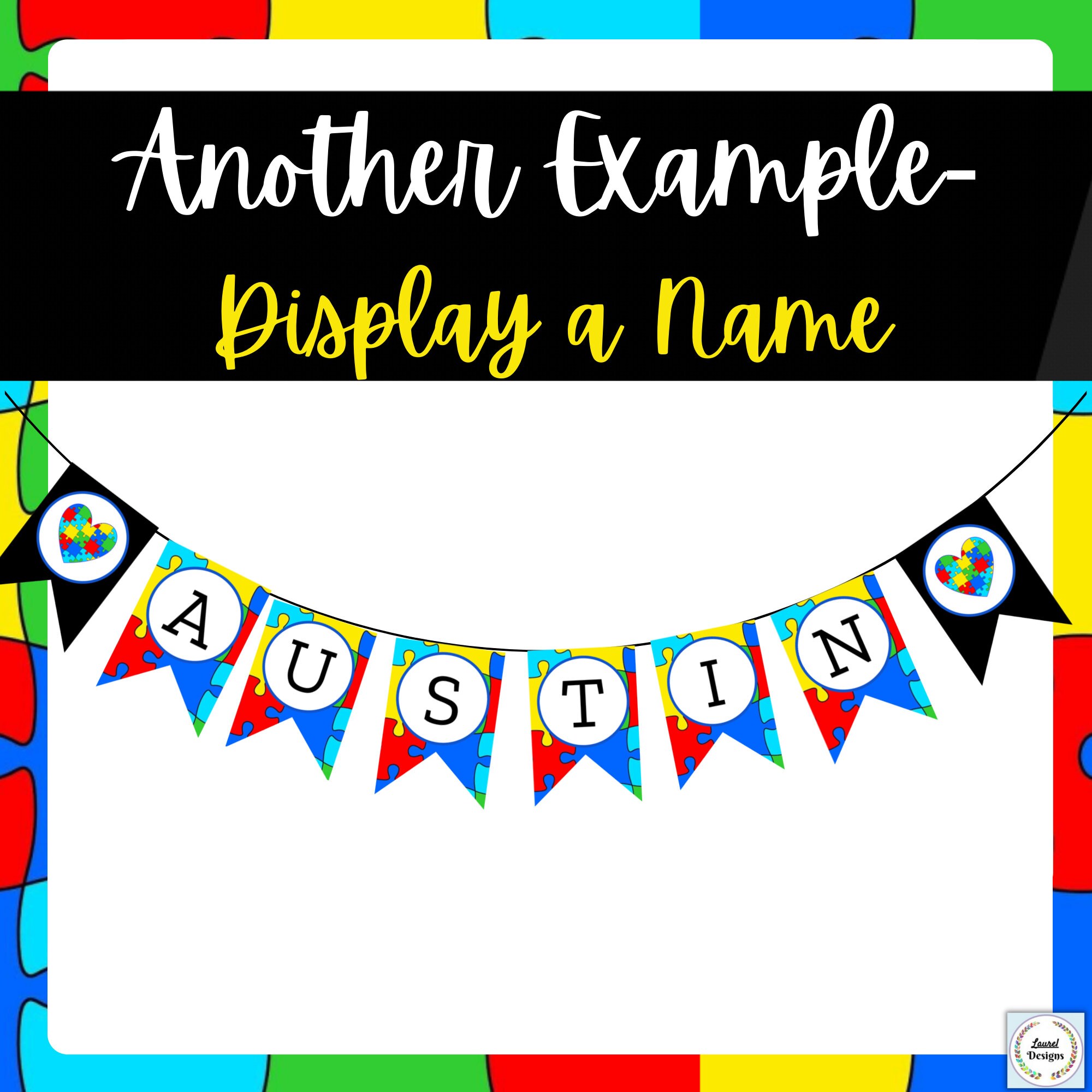 Autism Awareness Bunting Banner Letters, Puzzle Letters, Inclusion ...