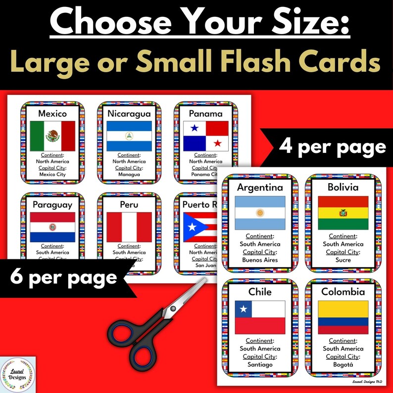 Printable Hispanic Heritage Month Flag Flash Cards, Spanish Country ...