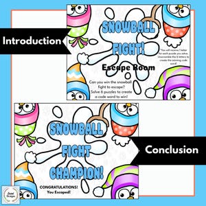 Snowball Fight Escape Room, Winter Escape Room, Winter Challenge, Snow ...