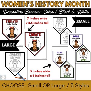 Women's History Month Banners, Women's History Month Pennants, Coloring ...