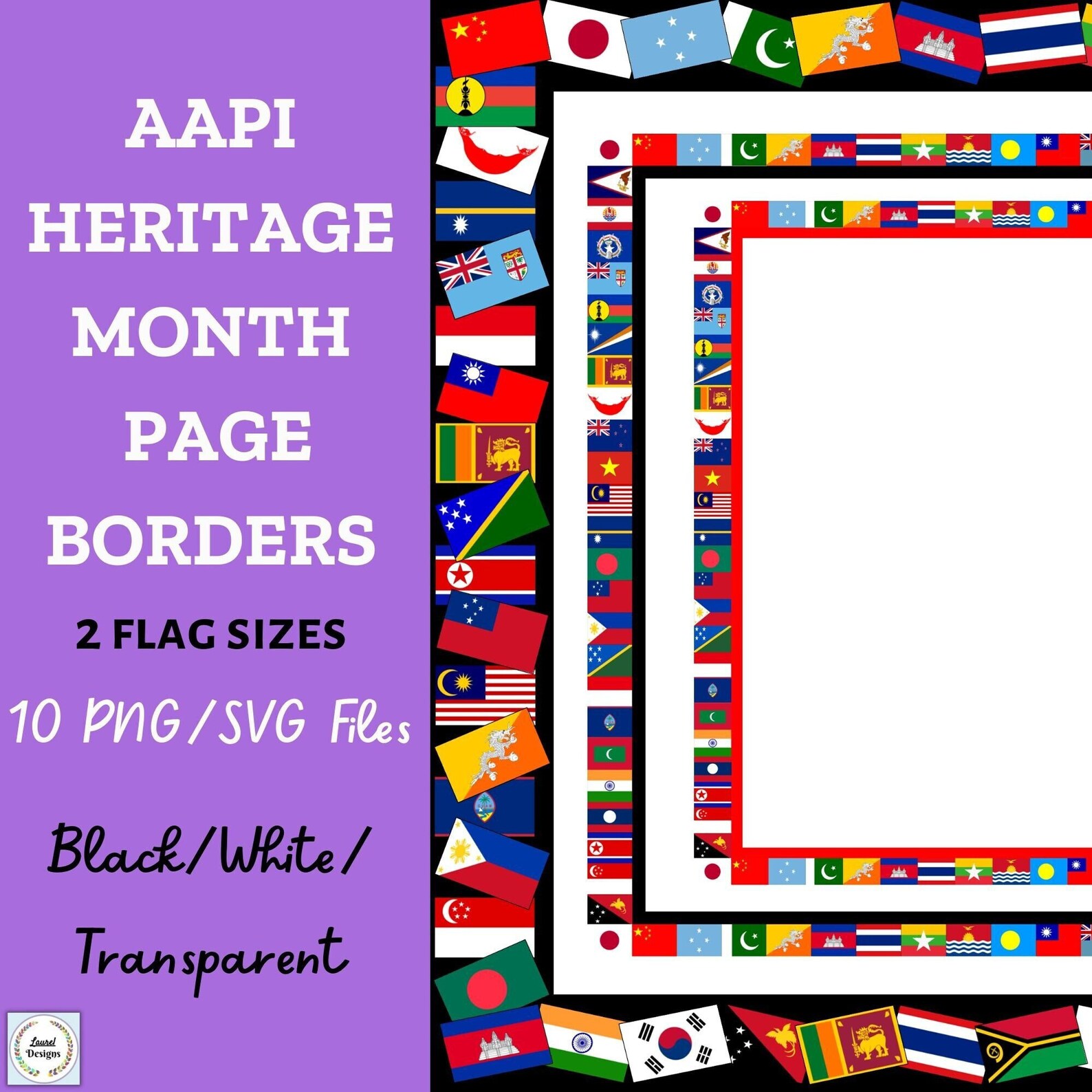 AAPI Page Borders-frames, Asian American-pacific Islander Heritage ...
