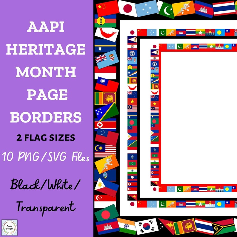 AAPI Page Borders-frames, Asian American-pacific Islander Heritage ...