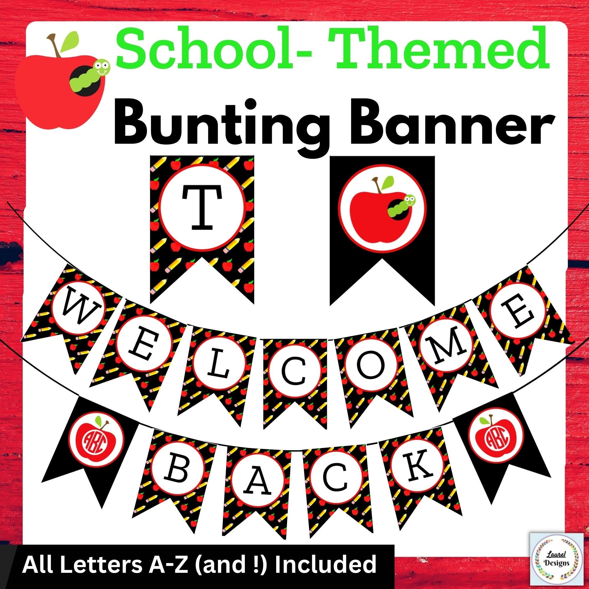 Back to School Bunting Banner, Teacher Appreciation Bunting Banner ...