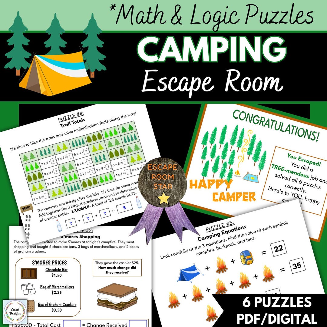 Camping Escape Room, Summer Escape Room, Summer School, Summer Camp ...