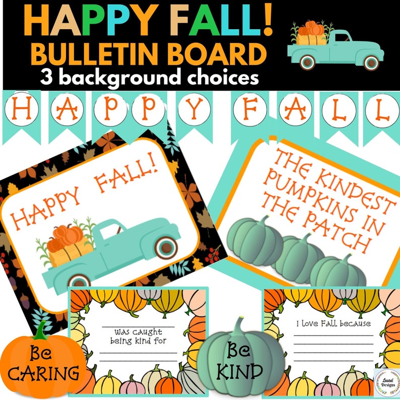 Fall Bulletin Board Kindness Bulletin Board happy - Etsy