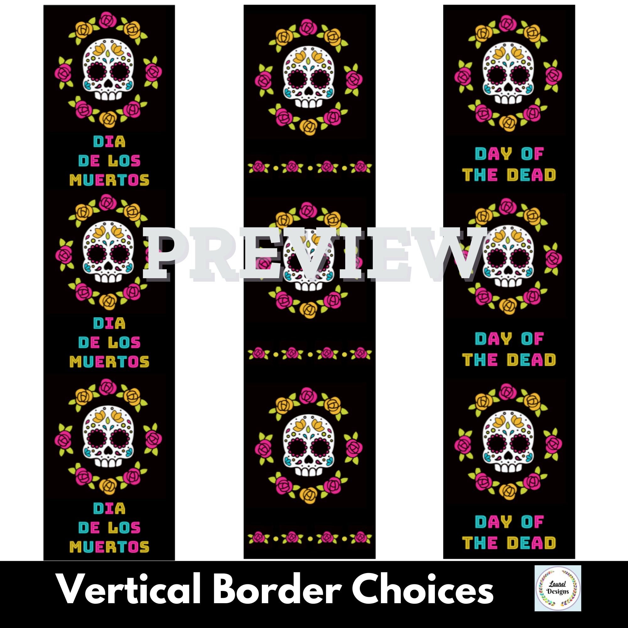 Day of the Dead Bulletin Board Borders, Dia De Los Muertos Borders ...