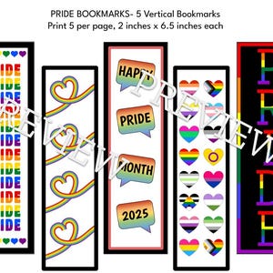 Printable Pride Month- LGBTQIA+ Bookmarks, Rainbow, Library, Librarian ...