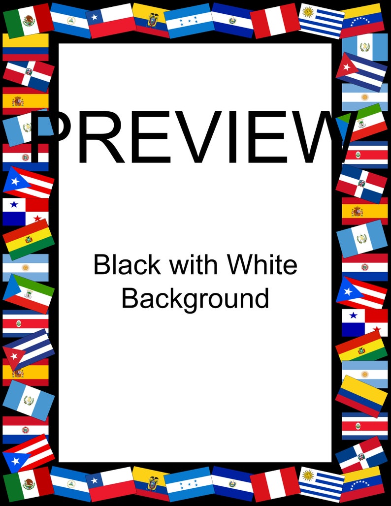 Spanish Flag Borders- Hispanic Heritage Month Flag Borders Clip Art ...