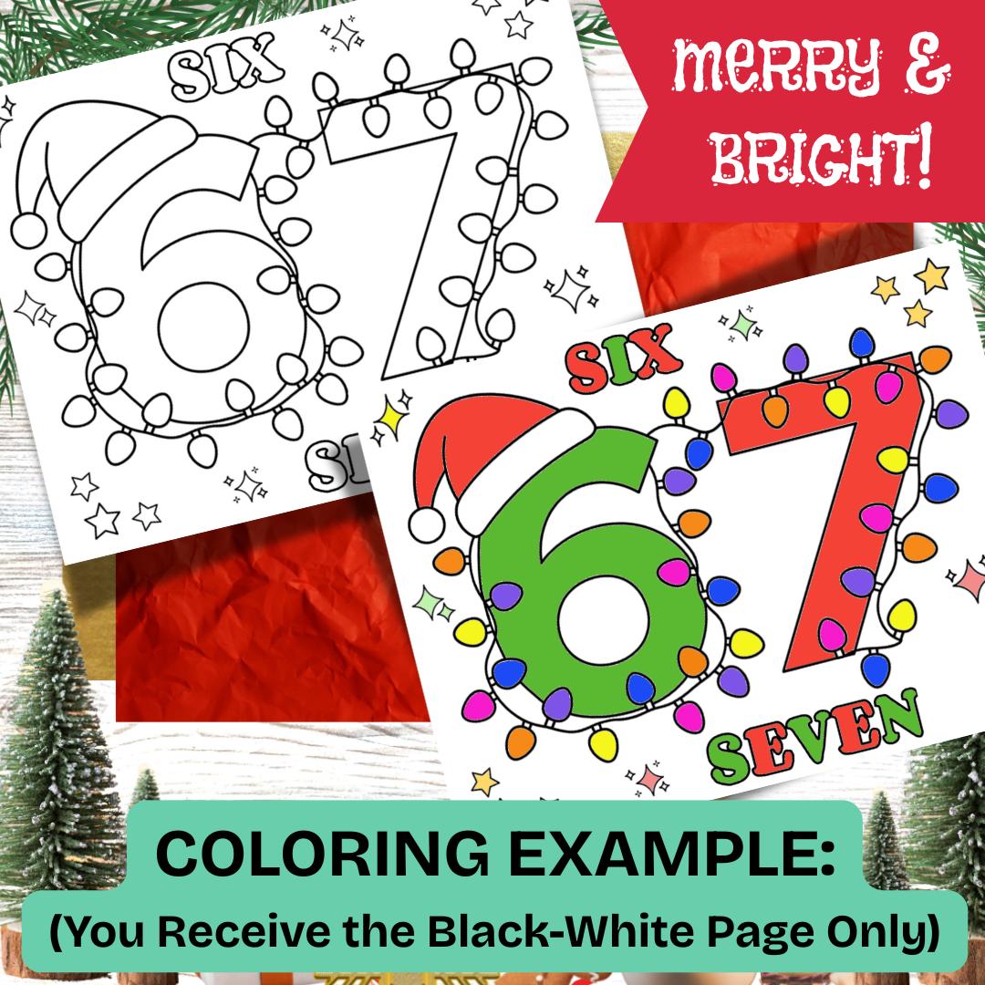 67 Christmas Coloring Pages, 6-7, Six Seven, Kids Coloring Sheets ...