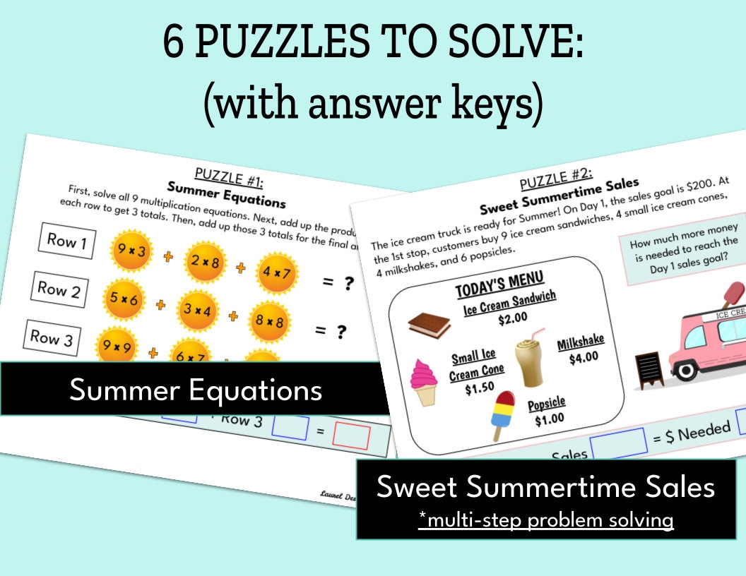 Summer Break Escape Room, Summer Escape Room, Last Day of School, End ...