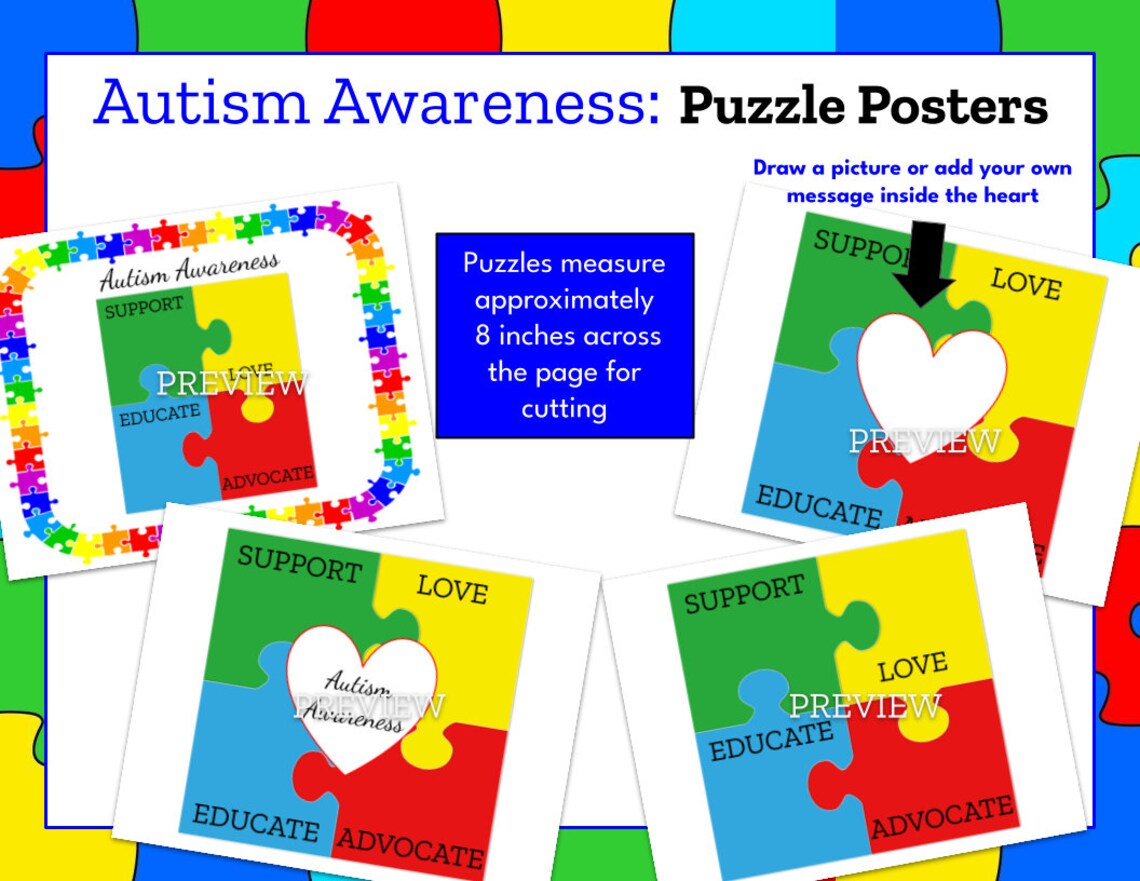 Autism Awareness Bulletin Board Poster Set Student - Etsy