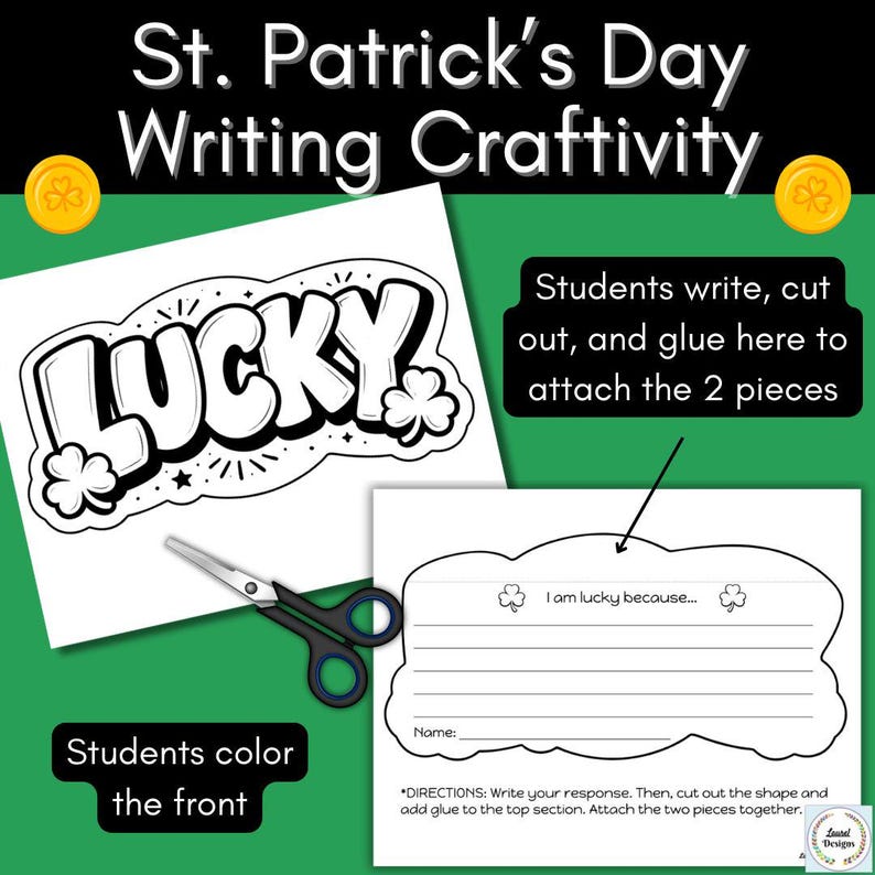 St. Patrick's Day Writing Craftivity, "i Am Lucky" Classroom Craft ...
