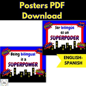 Being Bilingual is a Superpower Poster Printable/bookmark (english ...
