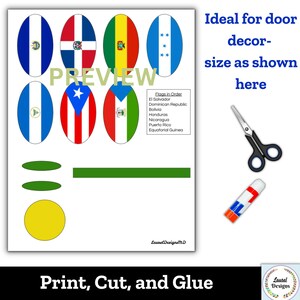 Hispanic Heritage Month Flag Flowers, Mes De La Herencia Hispana, Door ...