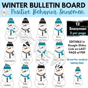 Winter-snowman Bulletin Board, Kindness Theme, It's Cool to Be Kind ...