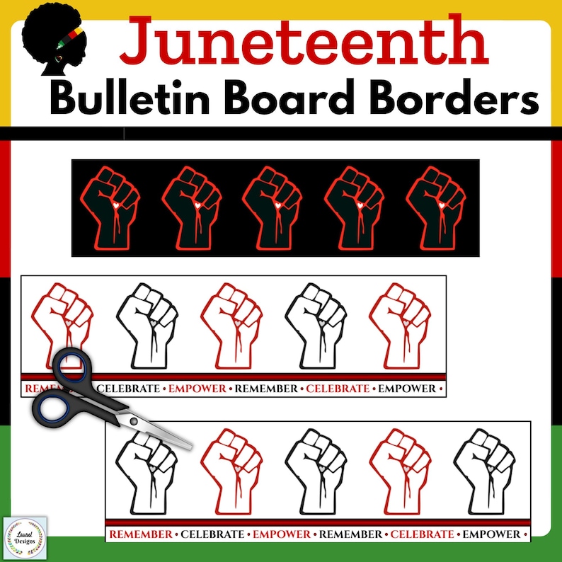 Printable Juneteenth Bulletin Board Borders, Black History Month ...