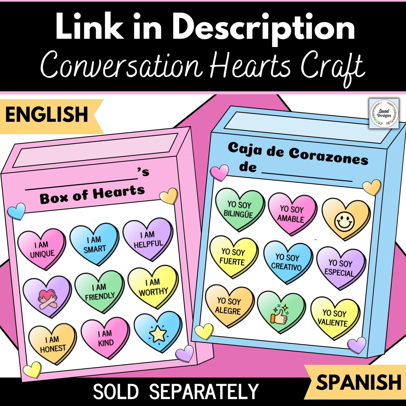 Valentine's Day Conversation Heart Affirmations, Candy Hearts, Bulletin ...
