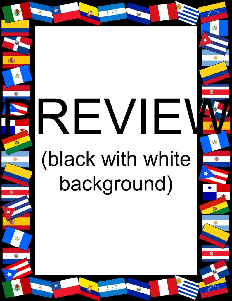 Spanish Flag Borders Hispanic Heritage Month Flag Borders - Etsy