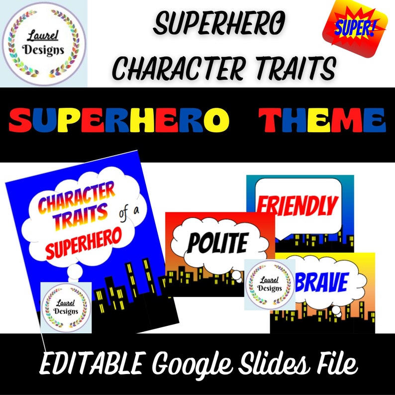 Superhero Theme Classroom Decor/bulletin Board/posters/labels/bookmarks ...