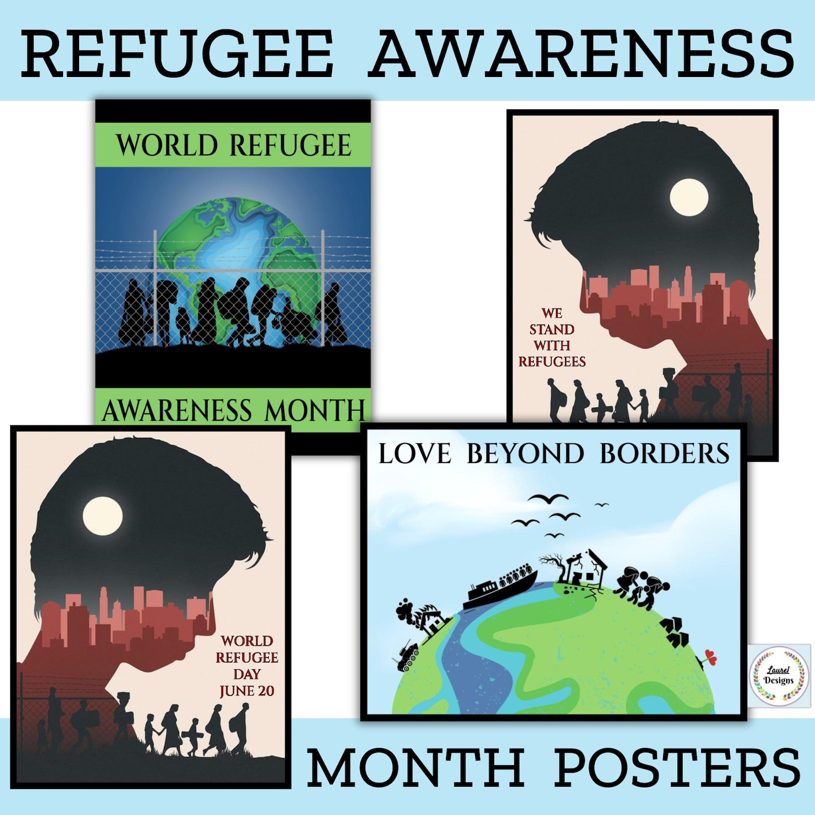 Printable World Refugee Awareness Month Posters, World Refugee Day ...