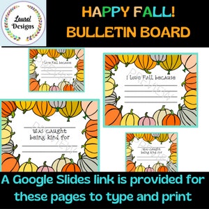Fall Bulletin Board Kindness Bulletin Board happy - Etsy