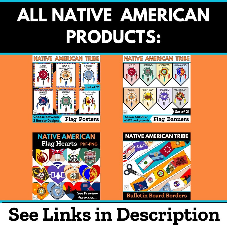 Native American Heritage Month Tribe Posters, Tribe Flags, Bulletin ...