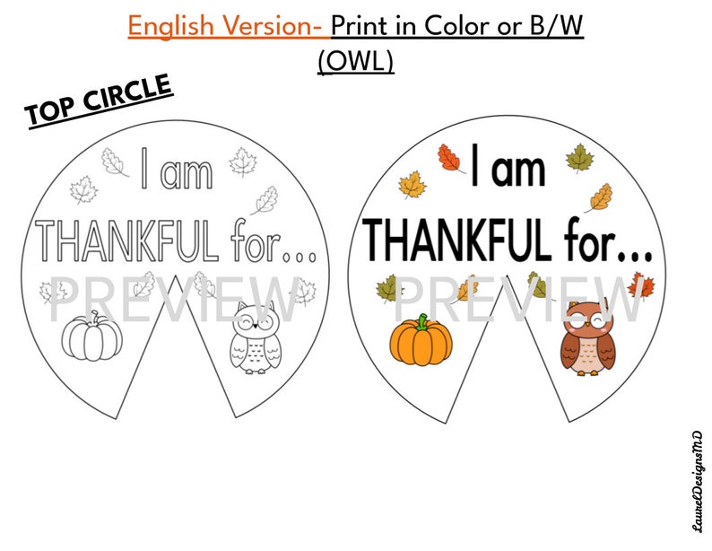 Thanksgiving Activity, Thankful Wheel, English and Spanish, I Am ...