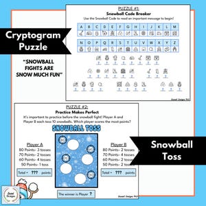 Snowball Fight Escape Room, Winter Escape Room, Winter Challenge, Snow ...