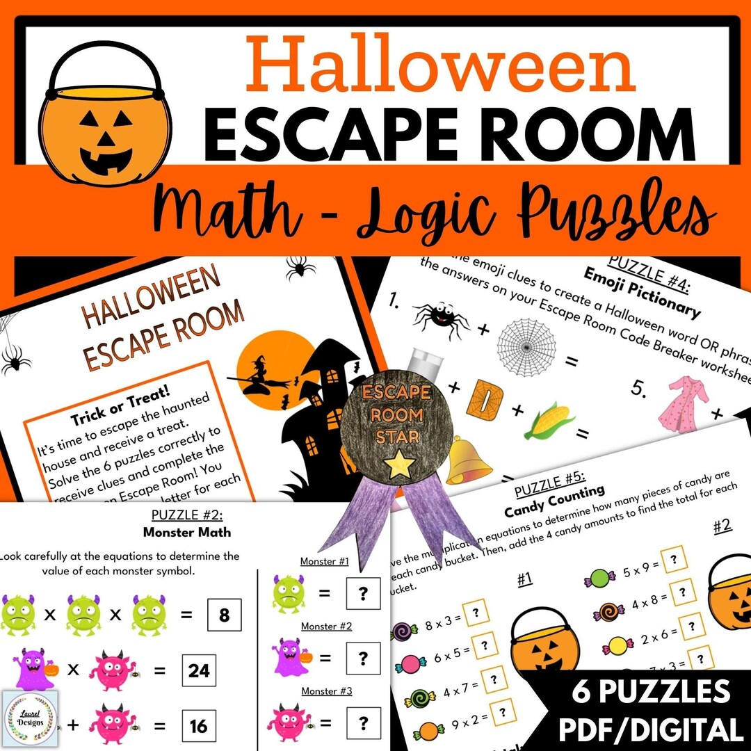 Escape Room de Halloween, acertijos matemáticos, acertijos de lógica ...