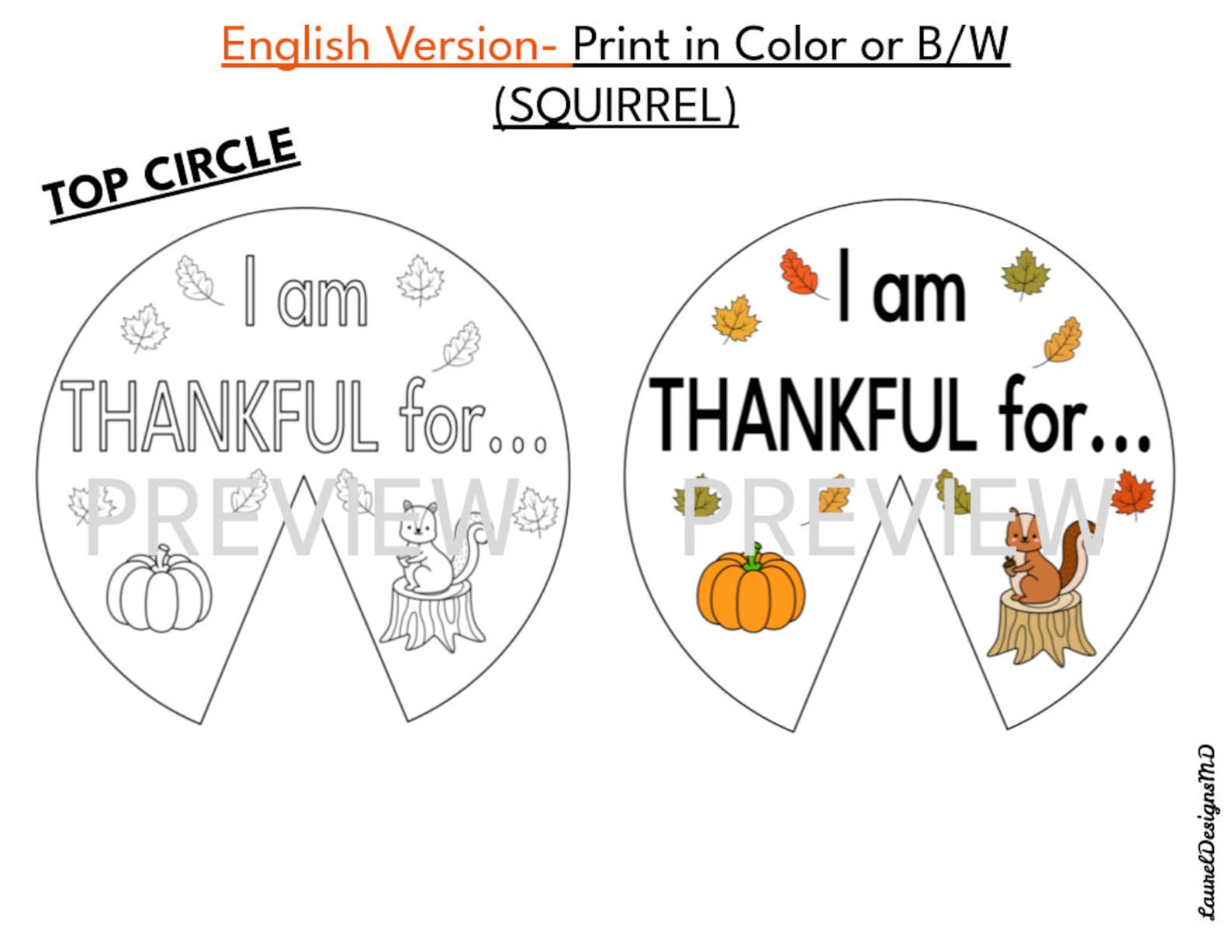 Thanksgiving Activity, Thankful Wheel, English and Spanish, I Am ...