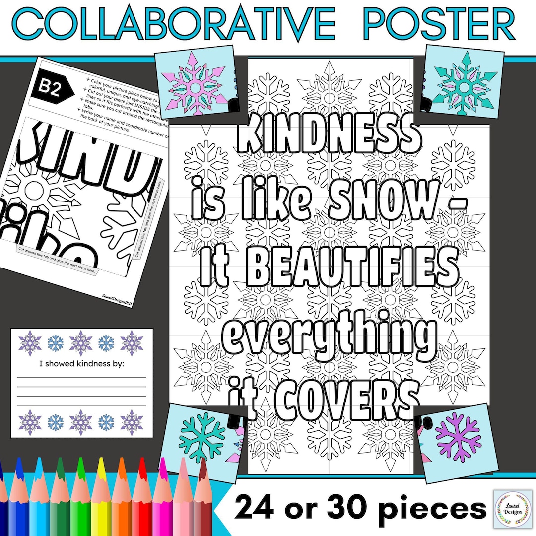 Kindness Collaborative Poster, Collaboration Poster, Winter Theme ...