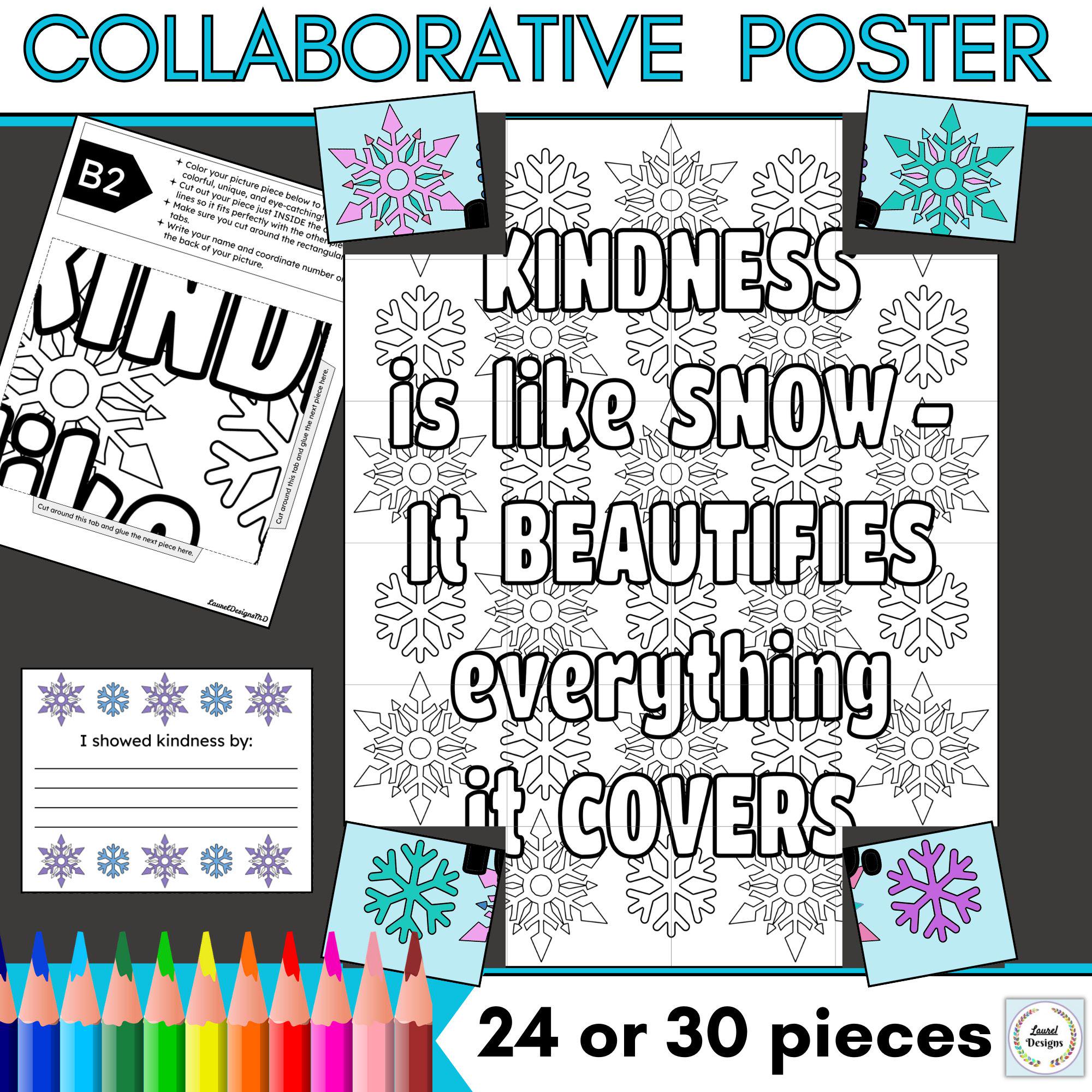 Kindness Collaborative Poster, Collaboration Poster, Winter Theme ...