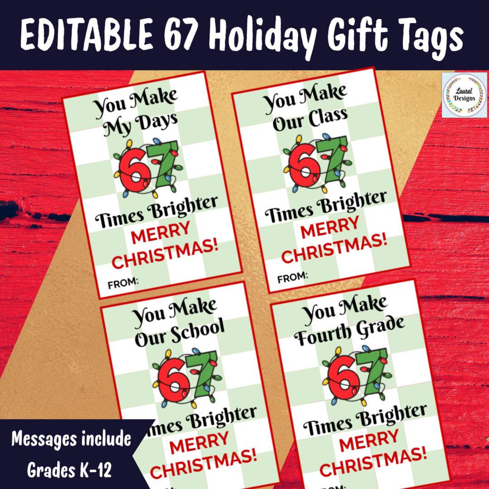 Editable 67 Christmas Gift Tags, Christmas Gift Tags for Teachers ...