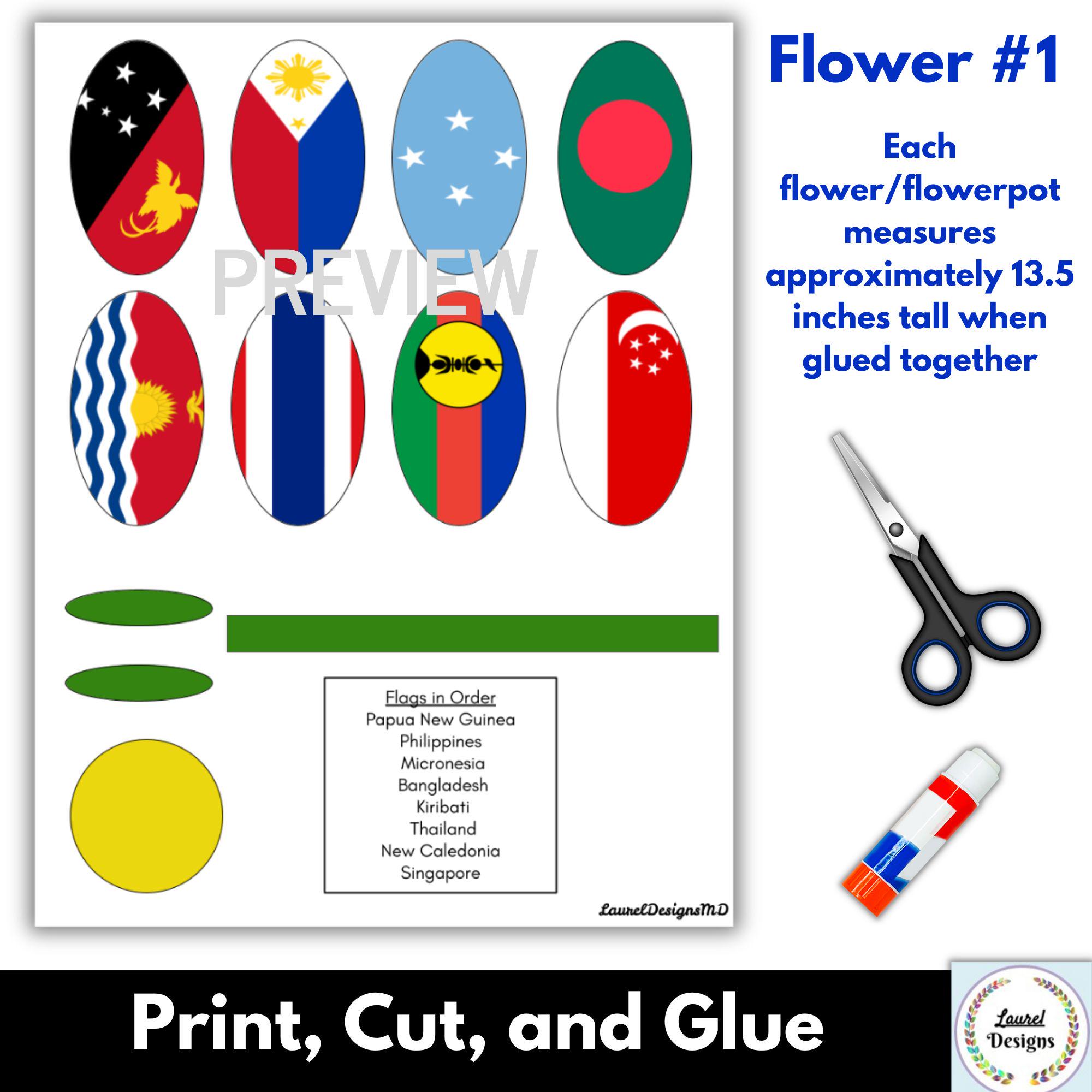 Printable AAPI Heritage Month Flag Flowers Craft, Asian American ...
