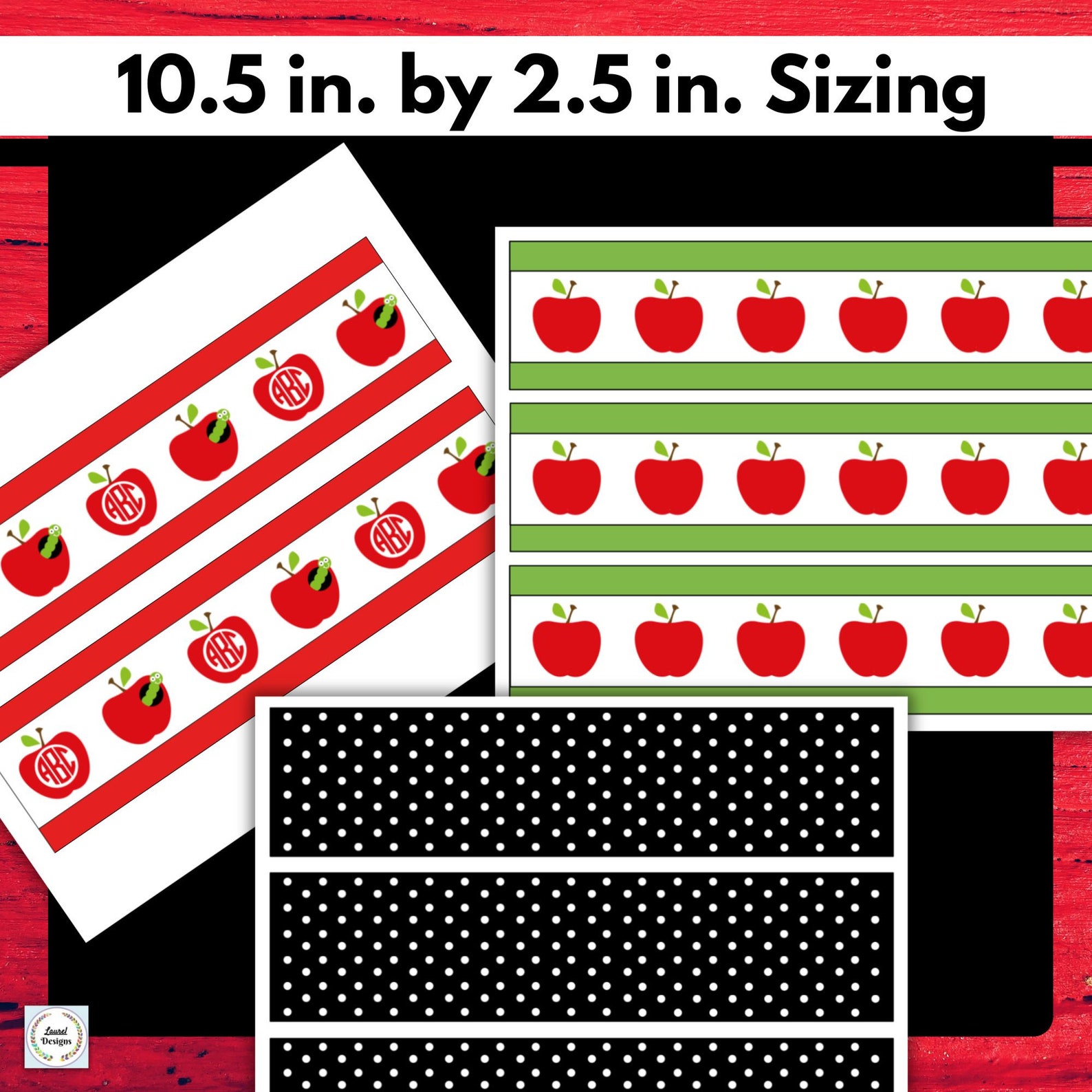 Printable Apple Bulletin Board Borders, Back to School Borders, Apple ...