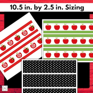 Printable Apple Bulletin Board Borders, Back to School Borders, Apple ...