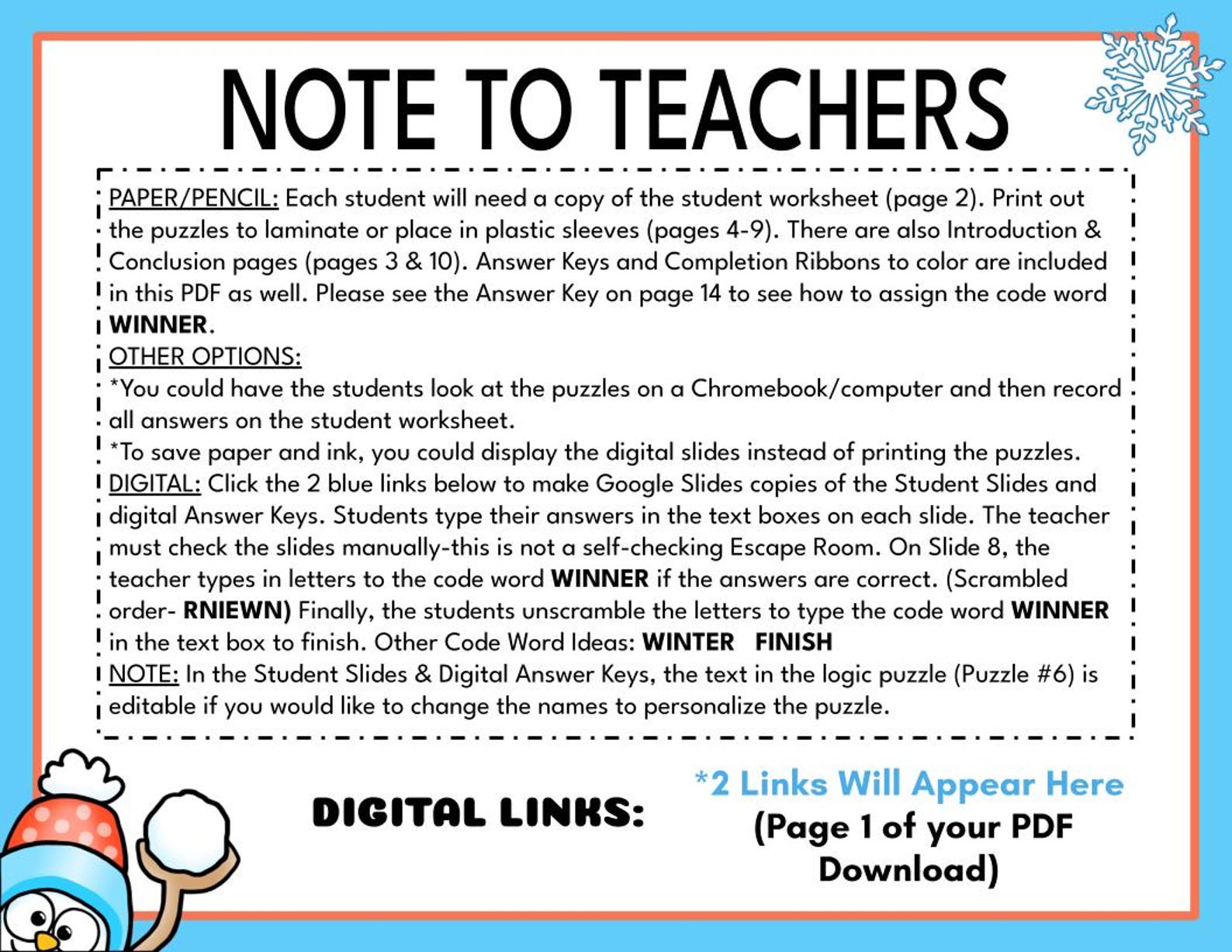 Snowball Fight Escape Room, Winter Escape Room, Winter Challenge, Snow ...