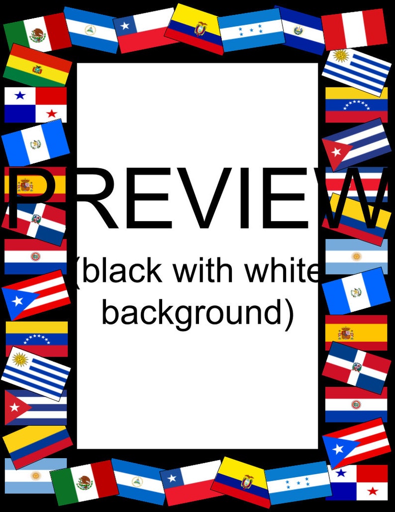 Spanish Flag Borders Hispanic Heritage Month Flag Borders Clip Art ...