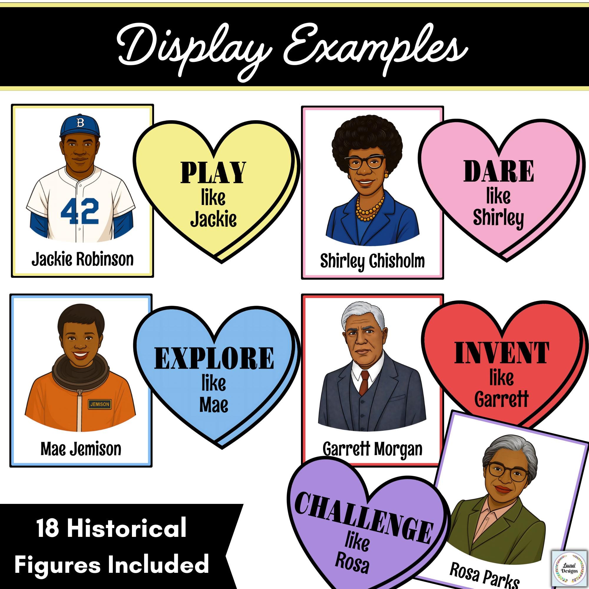 Black History Month Bulletin Board Kit, Black History Month Valentine's ...