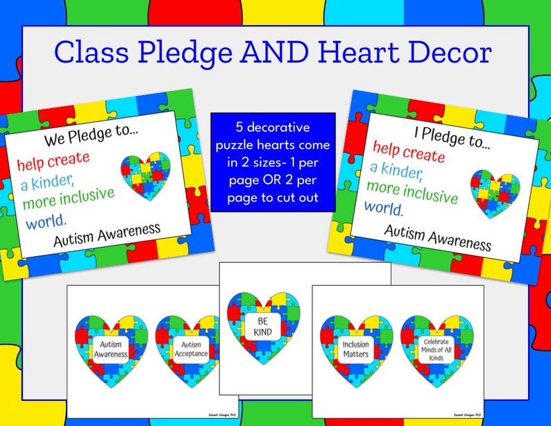 Autism Awareness Bulletin Board, Poster Set, Student Worksheet ...