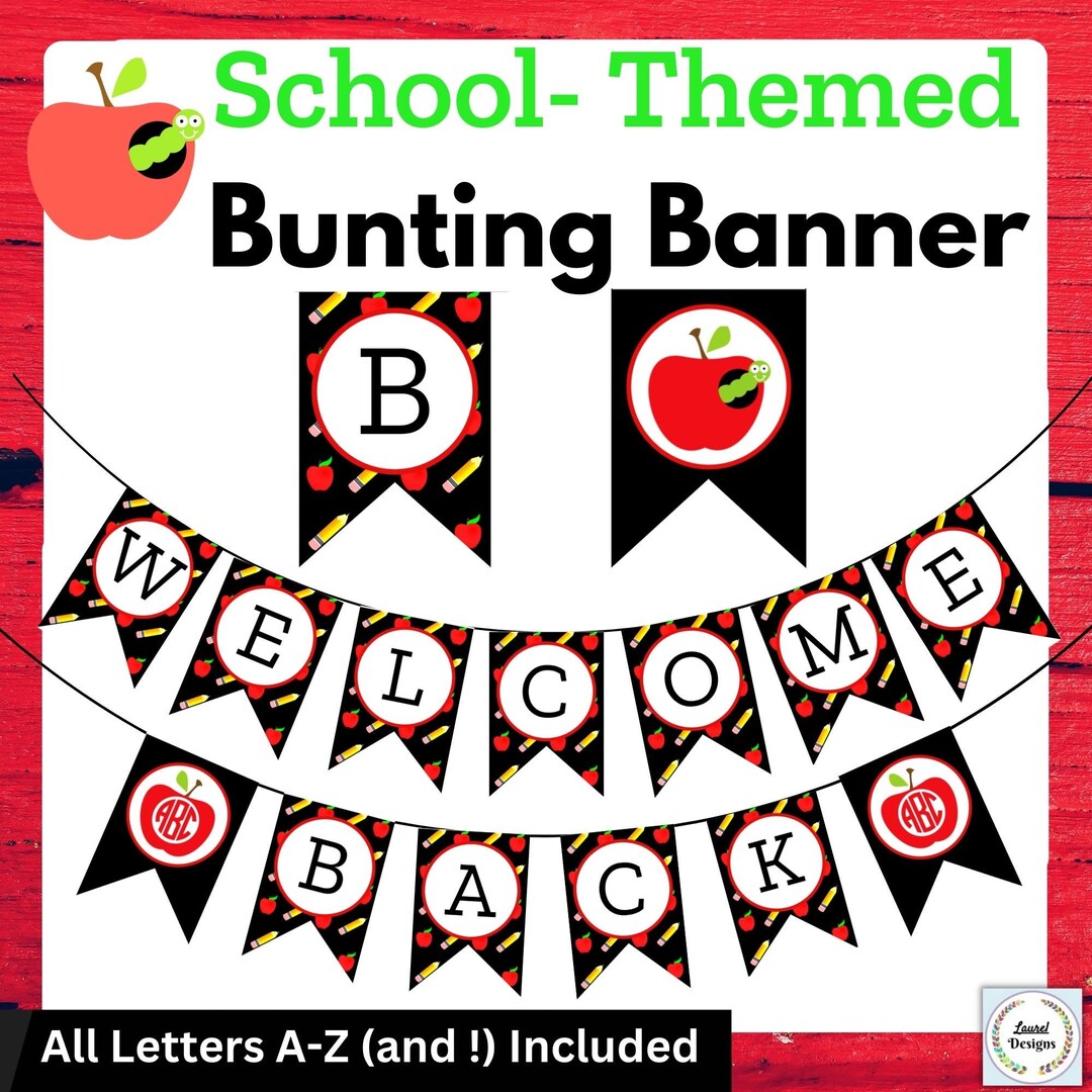 Back to School Bunting Banner, Teacher Appreciation Bunting Banner ...