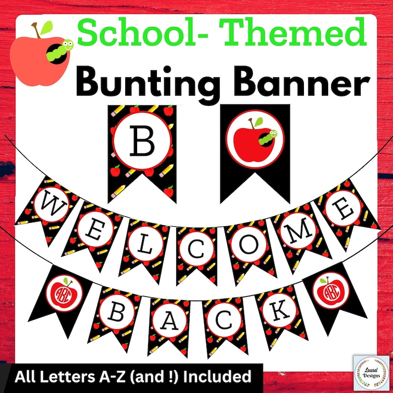 Back to School Bunting Banner, Teacher Appreciation Bunting Banner ...