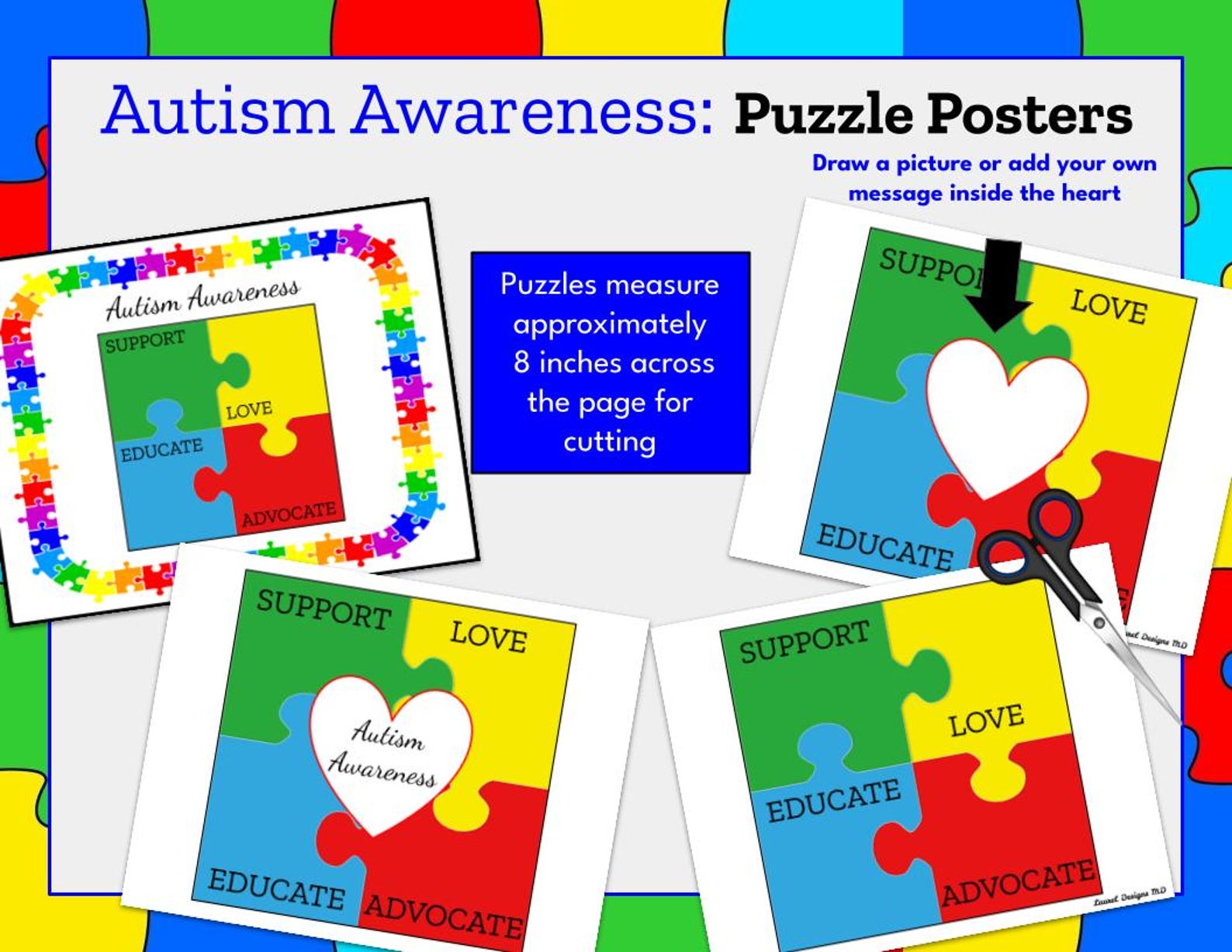Autism Awareness Bulletin Board, Poster Set, Student Worksheet ...